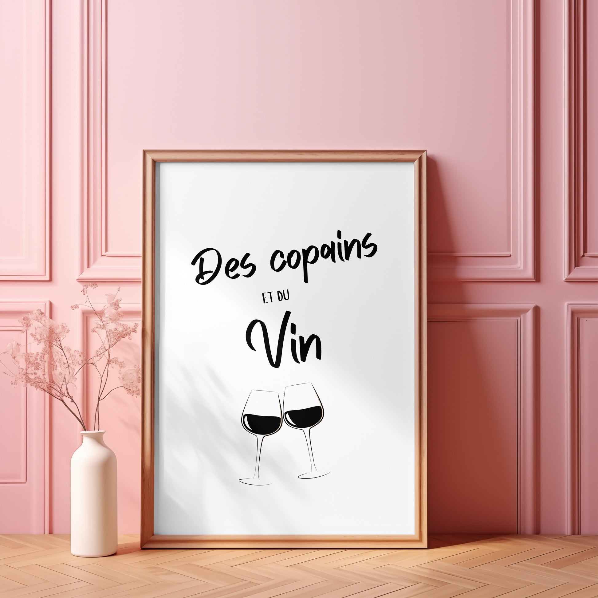 Affiche - Des copains et du Vin – JulieJdesign